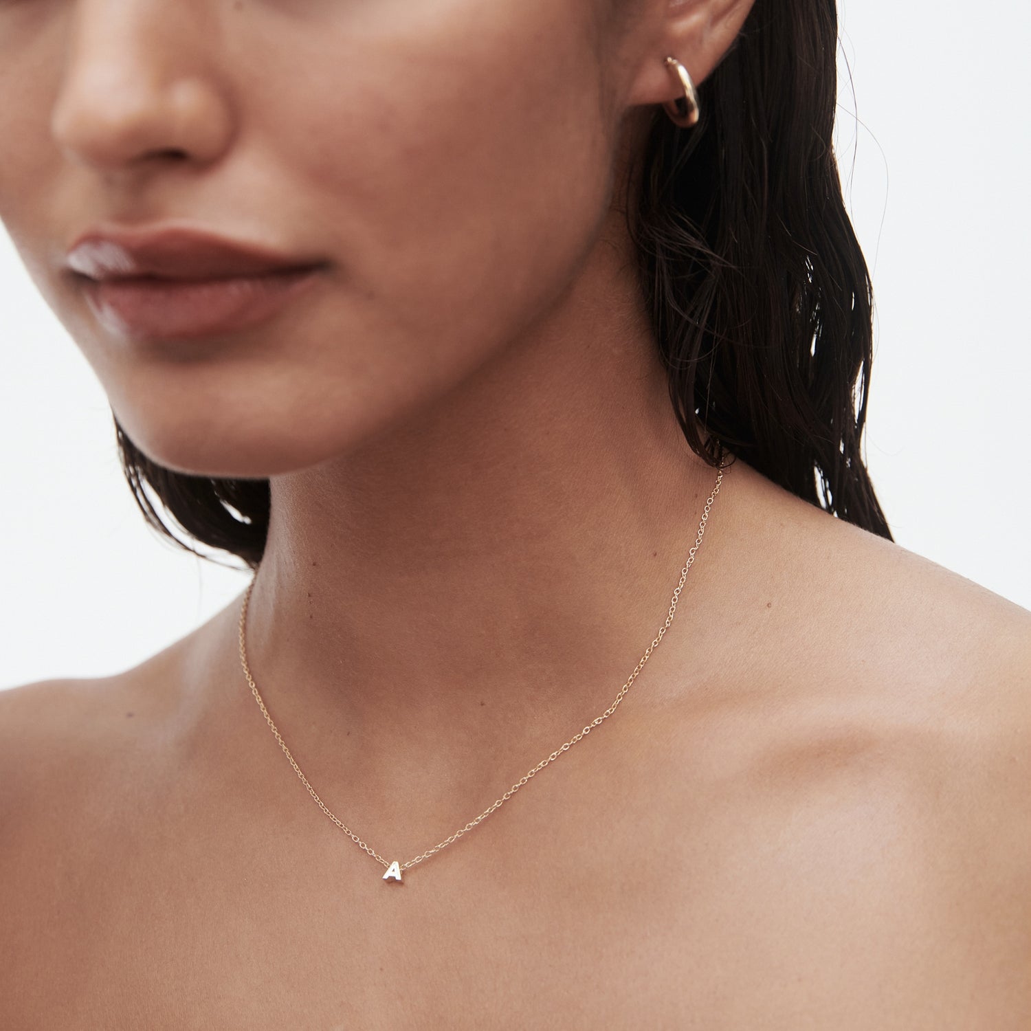 Tiny Letter Necklace | Sliding Charm Necklace – Kate & Kole