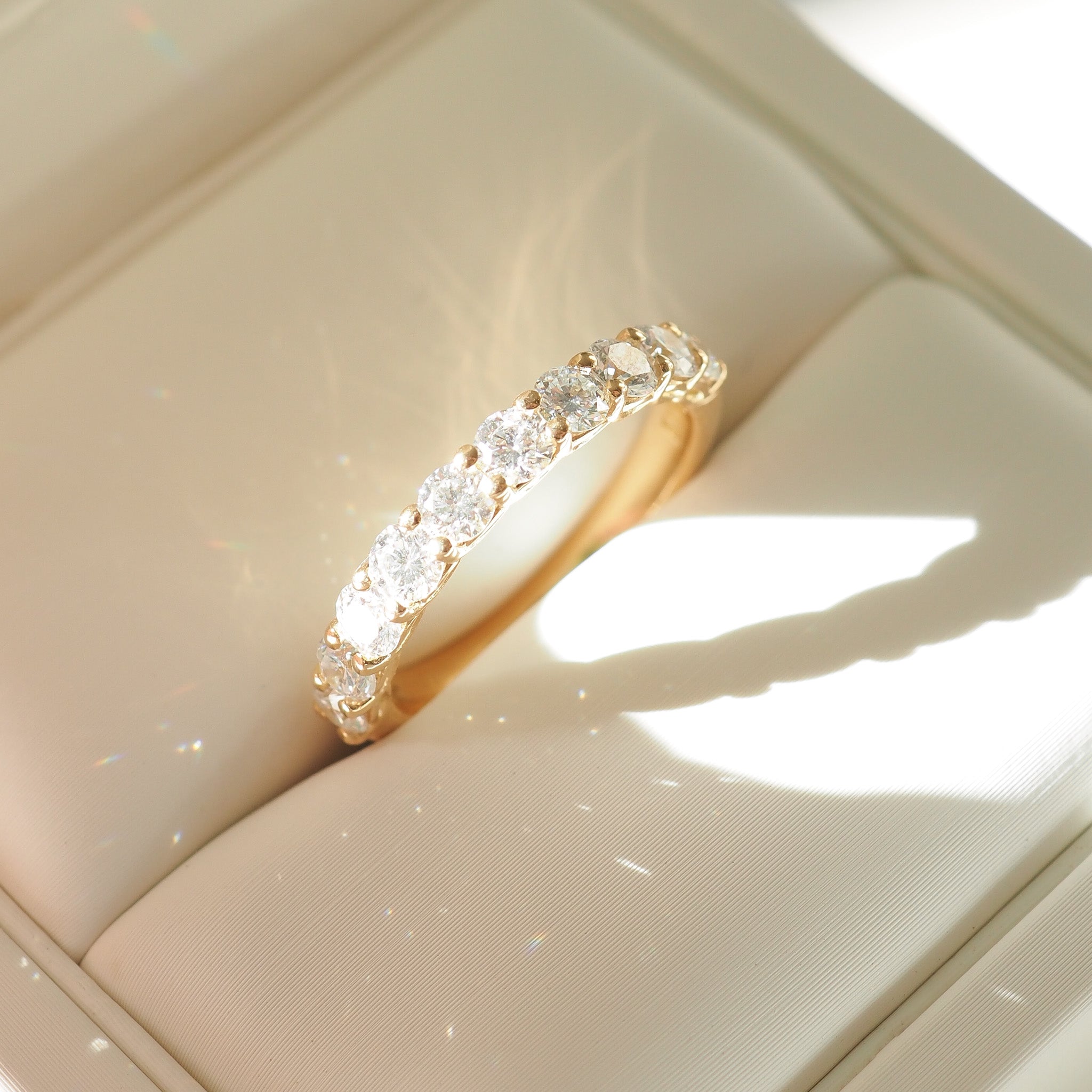 Arraya Half Set | Medium 3mm Round Diamond Ring – Kate & Kole