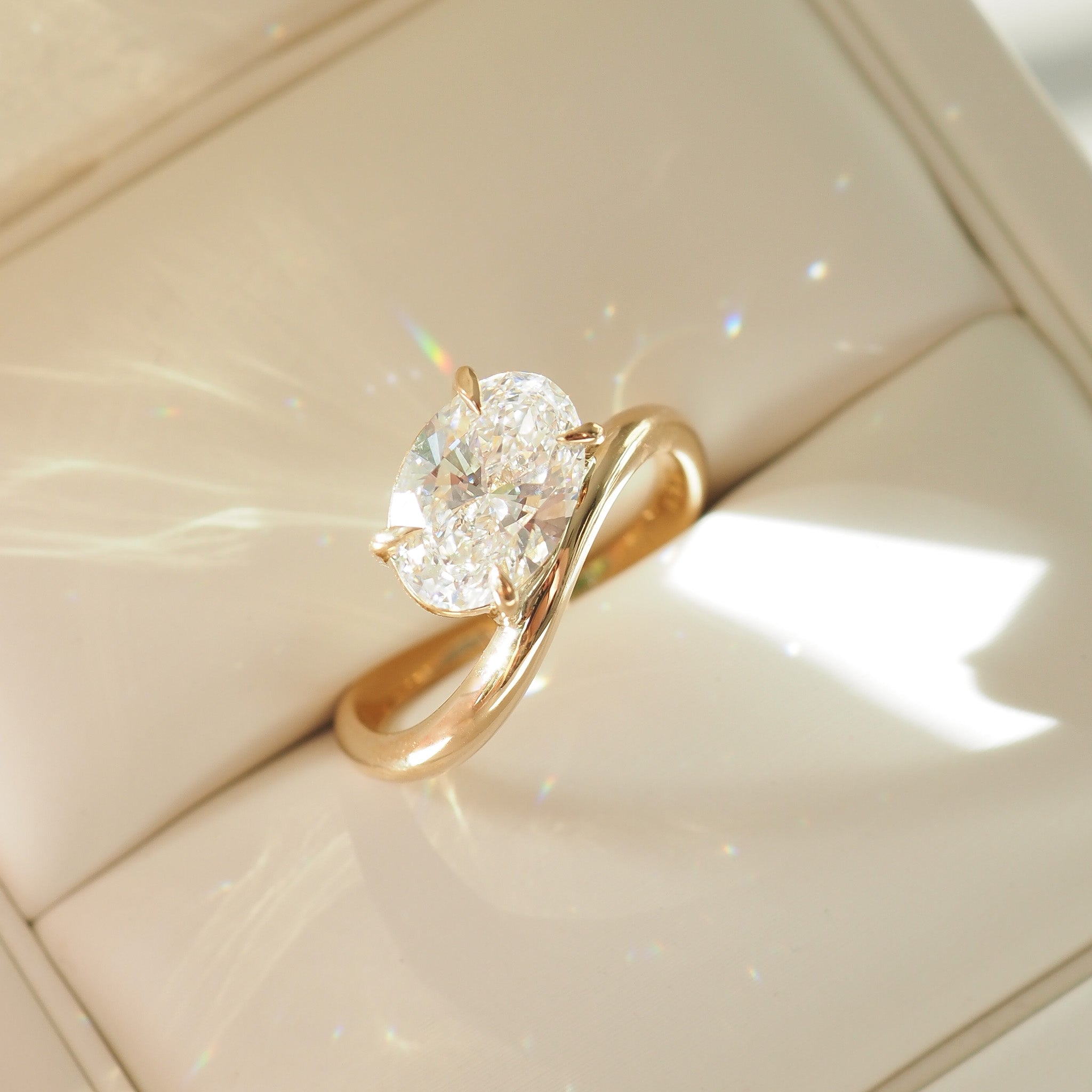 Awa Offset • Oval Diamond Engagement Ring Ready Made – Kate & Kole