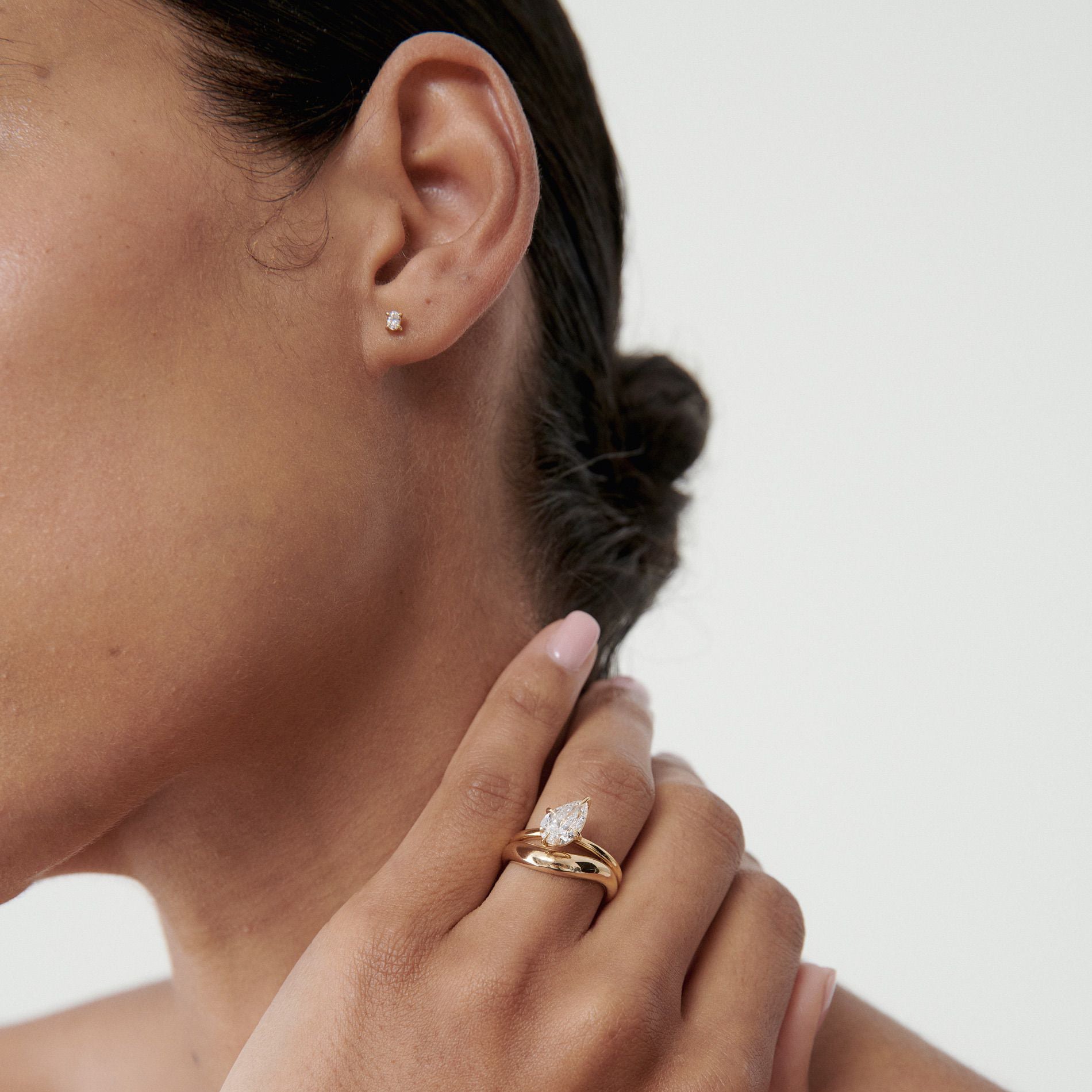 Leela | Tilted Pear Solitaire Lab-Grown Diamond Engagement Ring – Kate ...