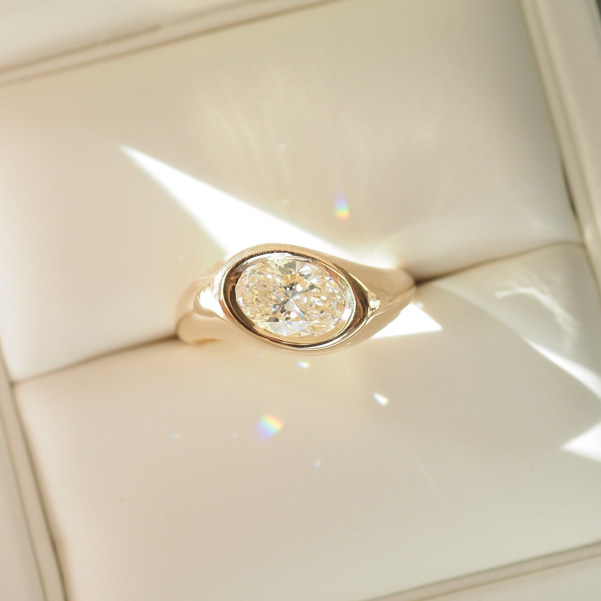 Riva Signet • Oval Diamond Engagement Ring Ready Made – Kate & Kole