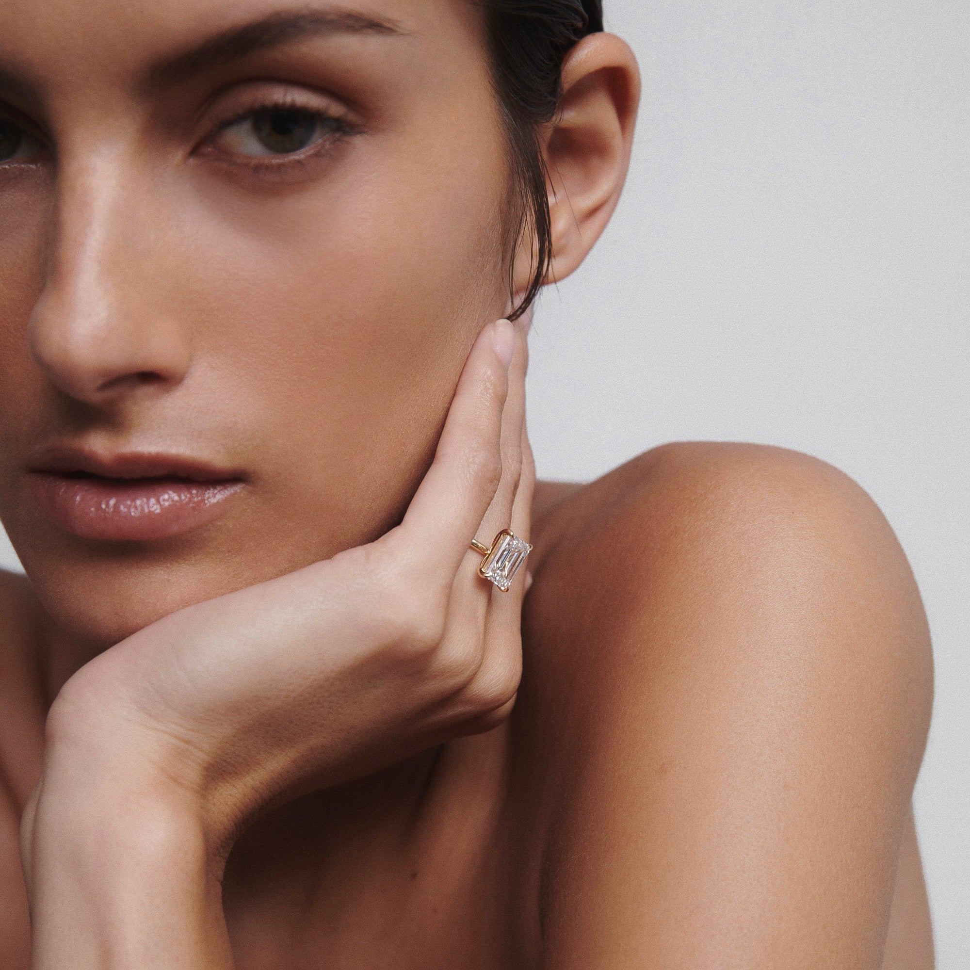 Eva | Emerald Solitaire Lab-Grown Diamond Engagement Ring – Kate & Kole