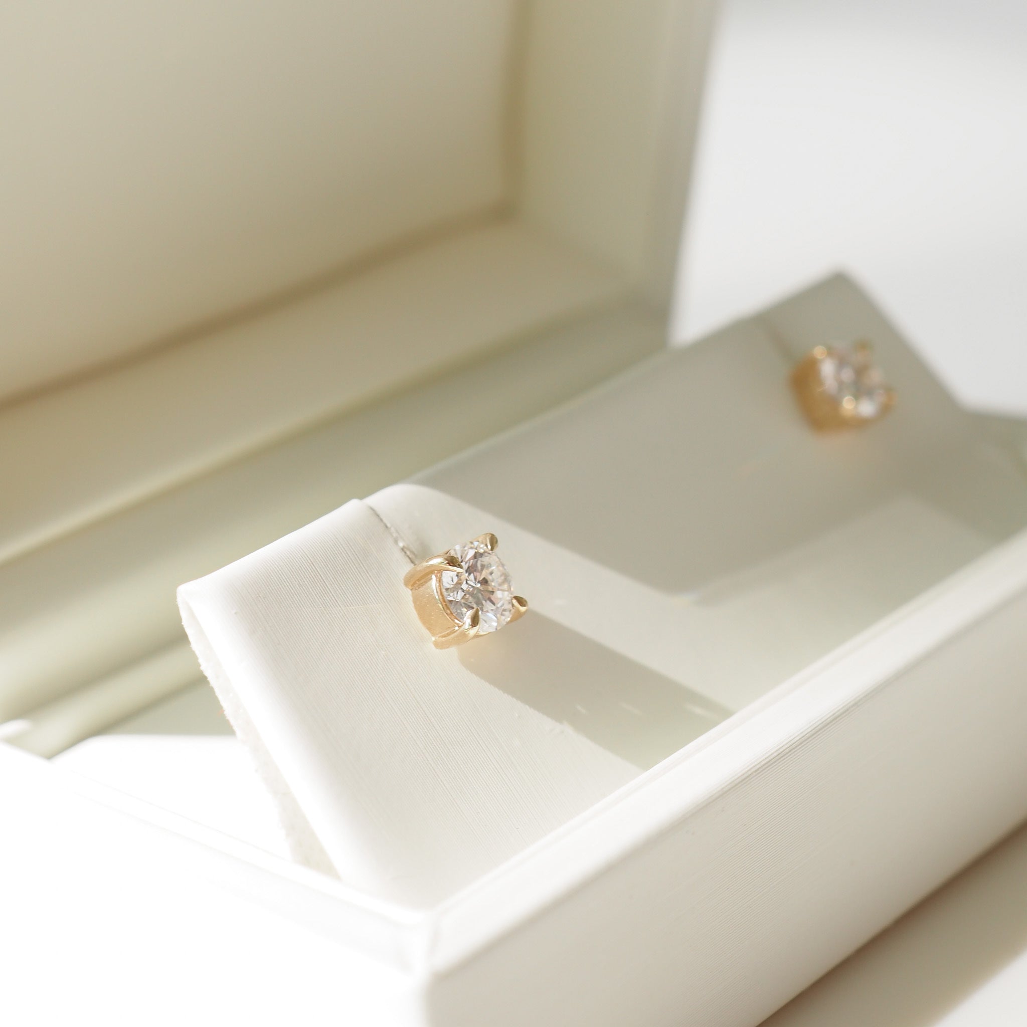 Round Studs | 1ct Round Lab-Grown Diamond Earrings – Kate & Kole